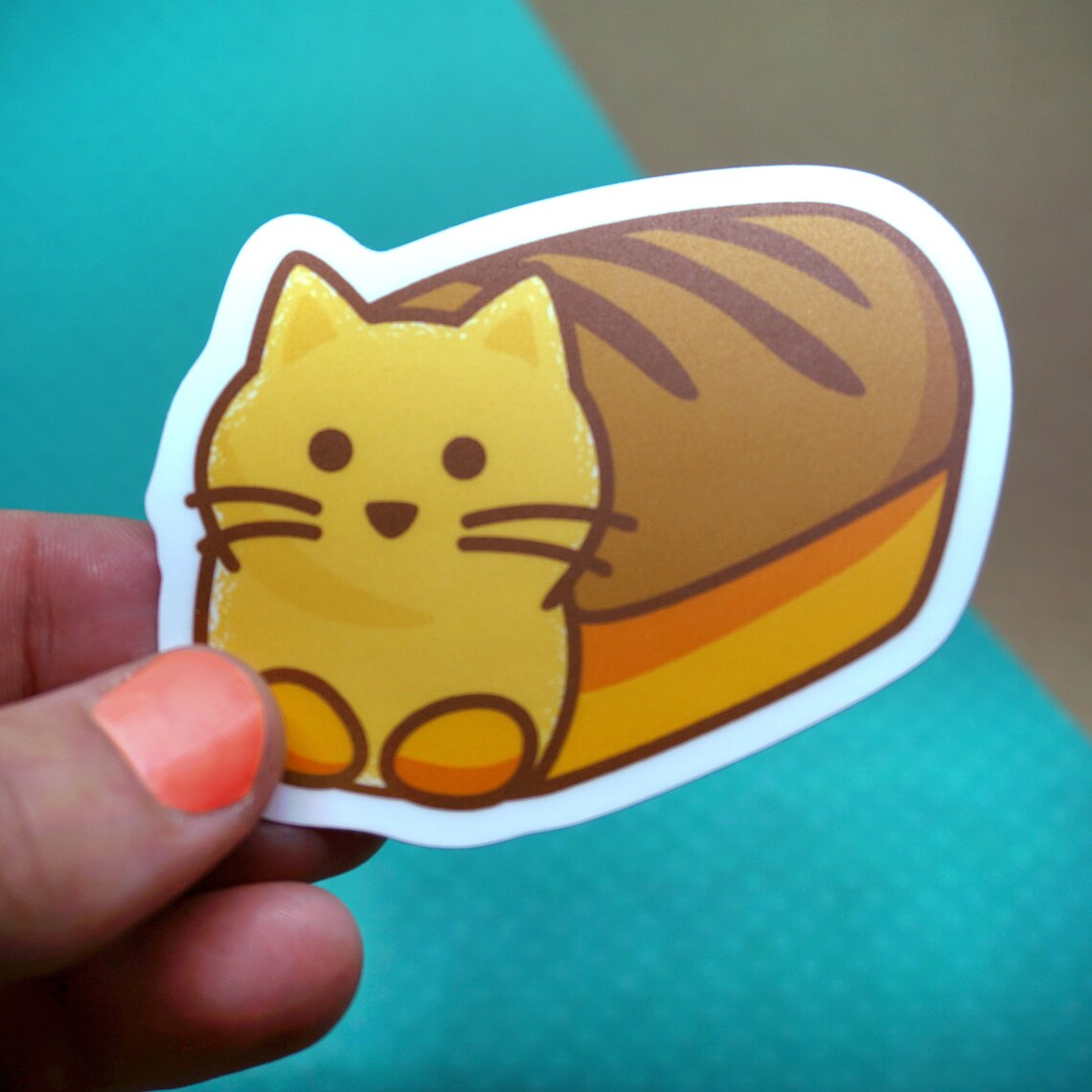 Cat Loaf Sticker Cat Bread Shaped Matte Vinyl Die Cut - Etsy