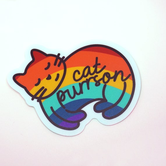 Cat Purrson Sticker cat Person Sticker Gender Neutral | Etsy