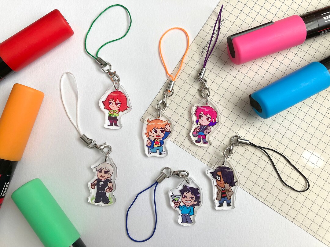 Scott Pilgrim Mini Acrylic Phone Charm Keychains - Etsy