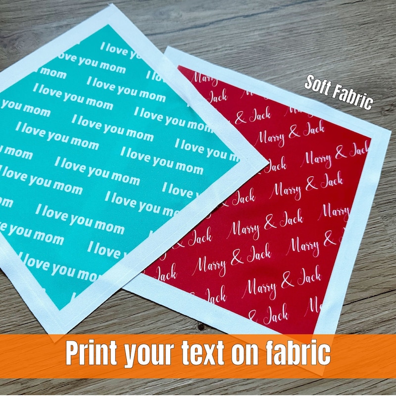 Custom Text Fabric Squares - Etsy