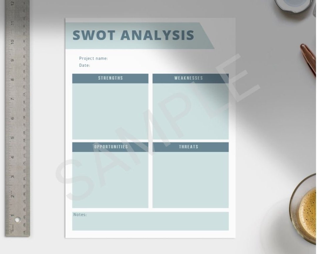 Swot Analysis Worksheet Printable | Instant Download Template | A4, A5 ...