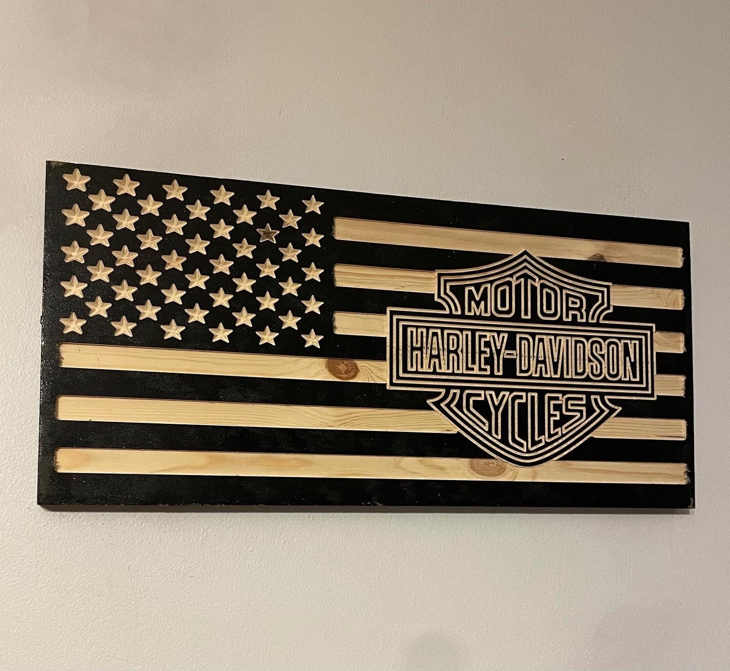 Harley Davidson American Flag | Etsy