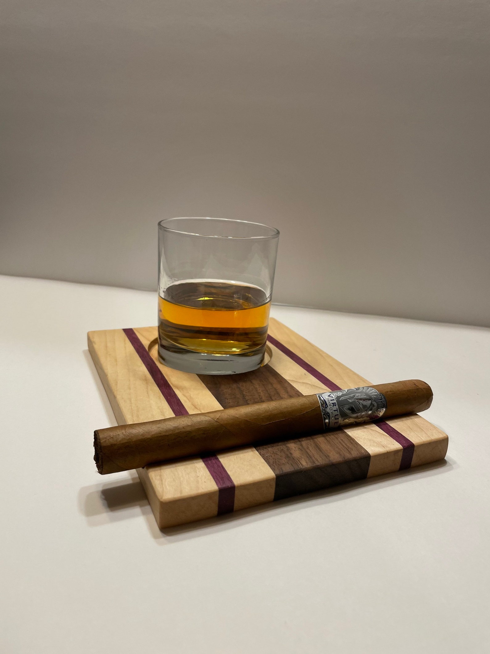 Exotic Wood Cigar and Whiskey Glass Holder - Etsy