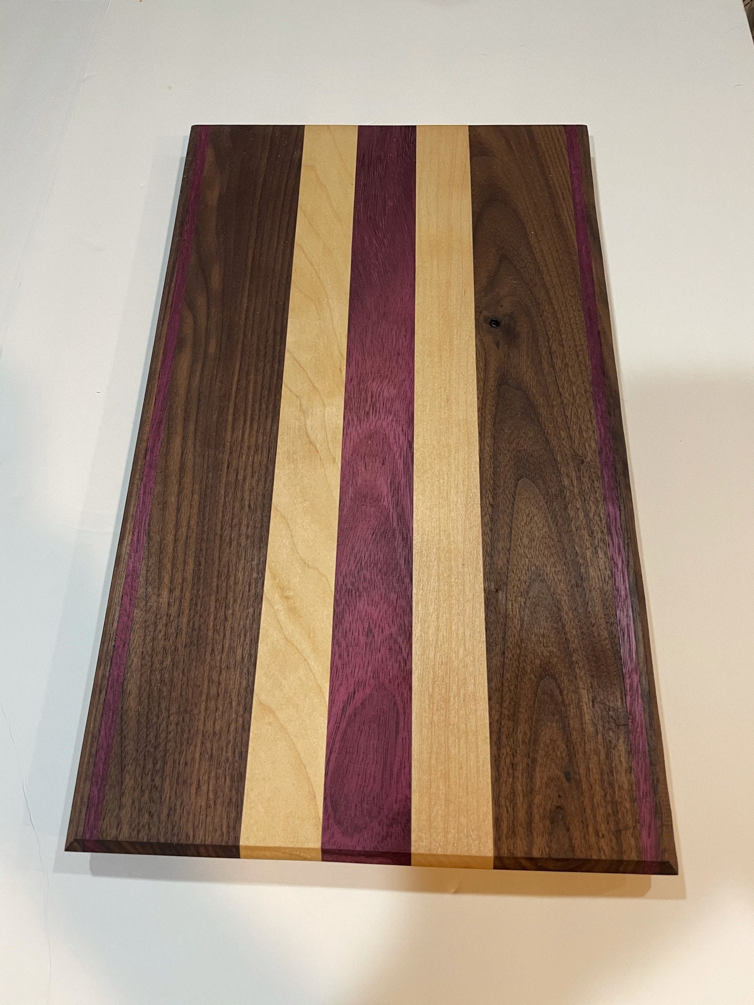 Black Walnut/ Purple Heart Fusion Cutting Board - Etsy