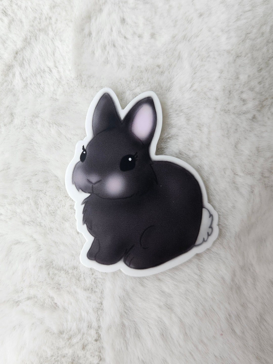 Bunny Sticker, Small Bunny Sticker, Tiny Black Bunny Sticker, Cute ...