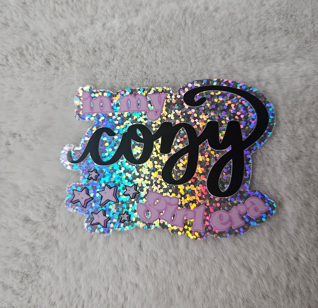 In My Cozy Girl Era Sticker, Glitter Decal Sticker, Fall Cozy Sticker ...