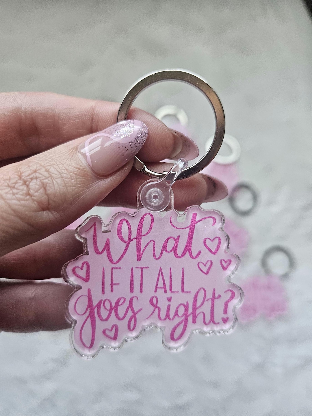 What If It All Goes Right Acrylic Keychain, Positive Thinking Keychain ...
