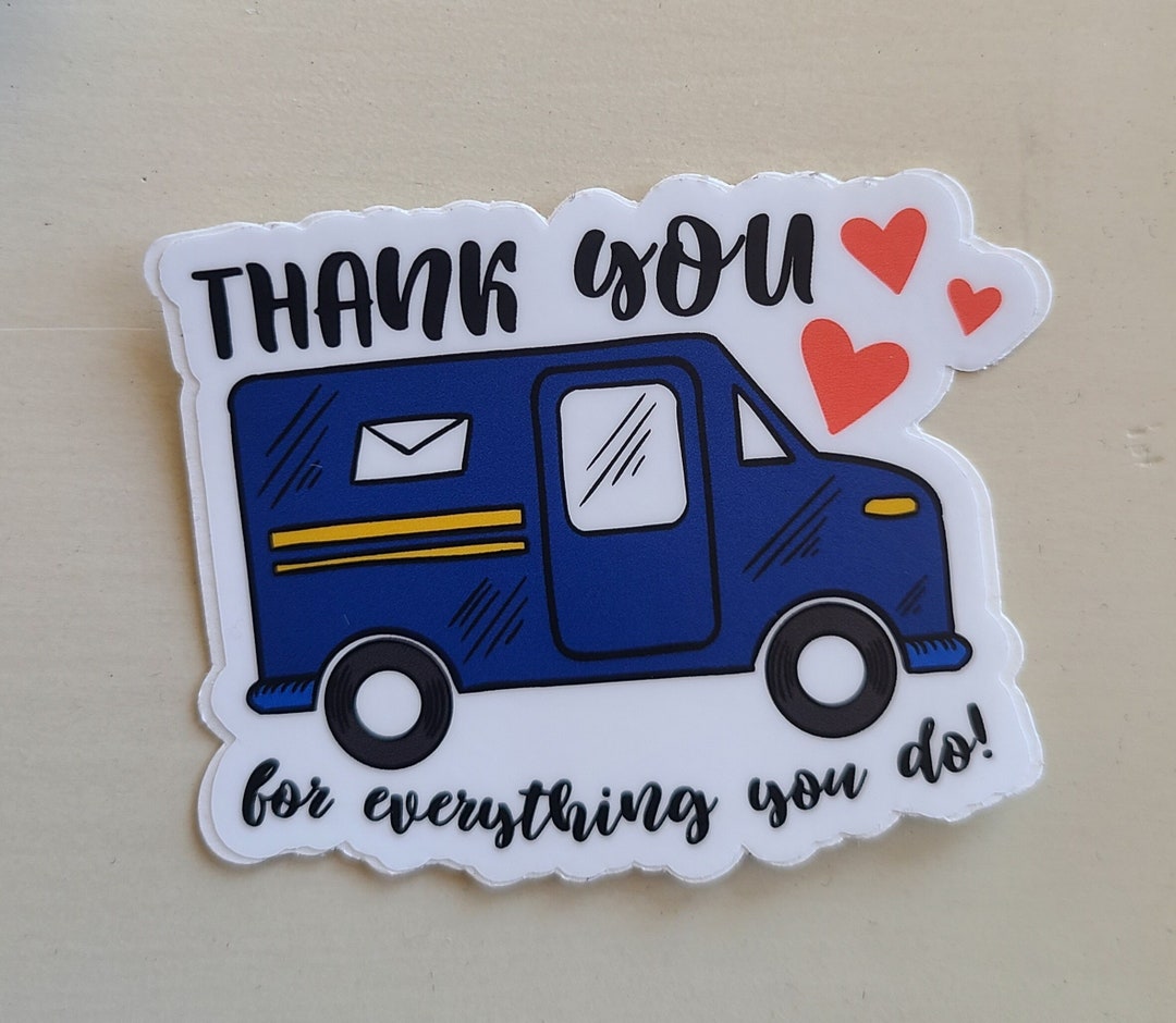 Thank You Mail Carrier Sticker, Thank You Postal Worker Sticker ...