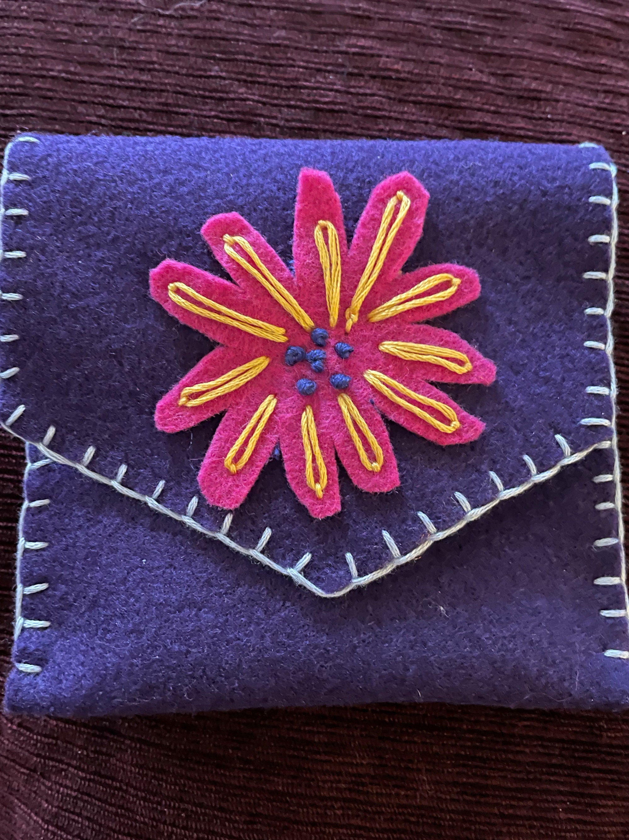 Small Bag, Felt, Embroidery, One of a Kind, Hand Stitching, Child's - Etsy