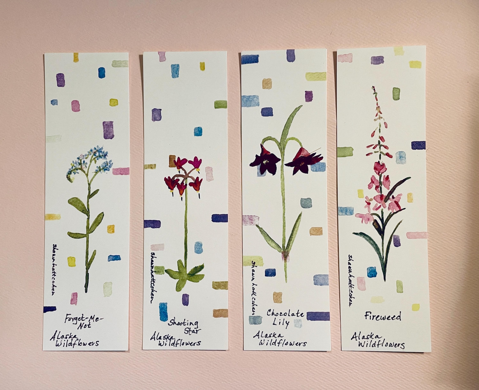 Alaska Wildflower Watercolor Bookmarks Original - Etsy