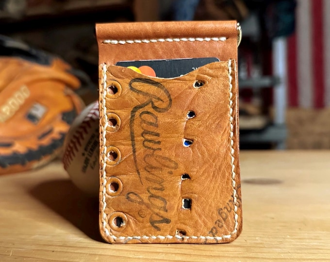 Handcrafted Baseball Glove Wallet With Money Clip - Rawlings Glove - Etsy
