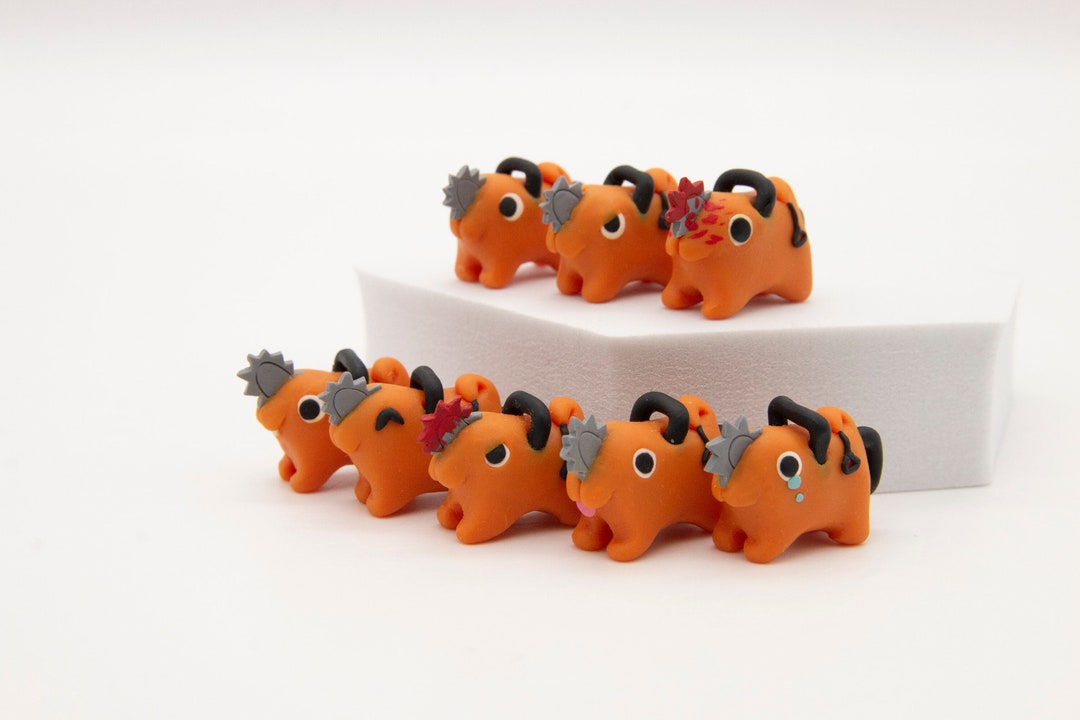 Mini Devil Chainsaw Dog Desk Buddy Anime Character Figure - Etsy