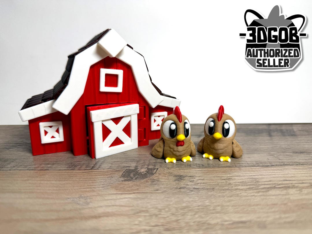 3D Printed Barn Playset With Chickens | Farm Toy - Etsy UK