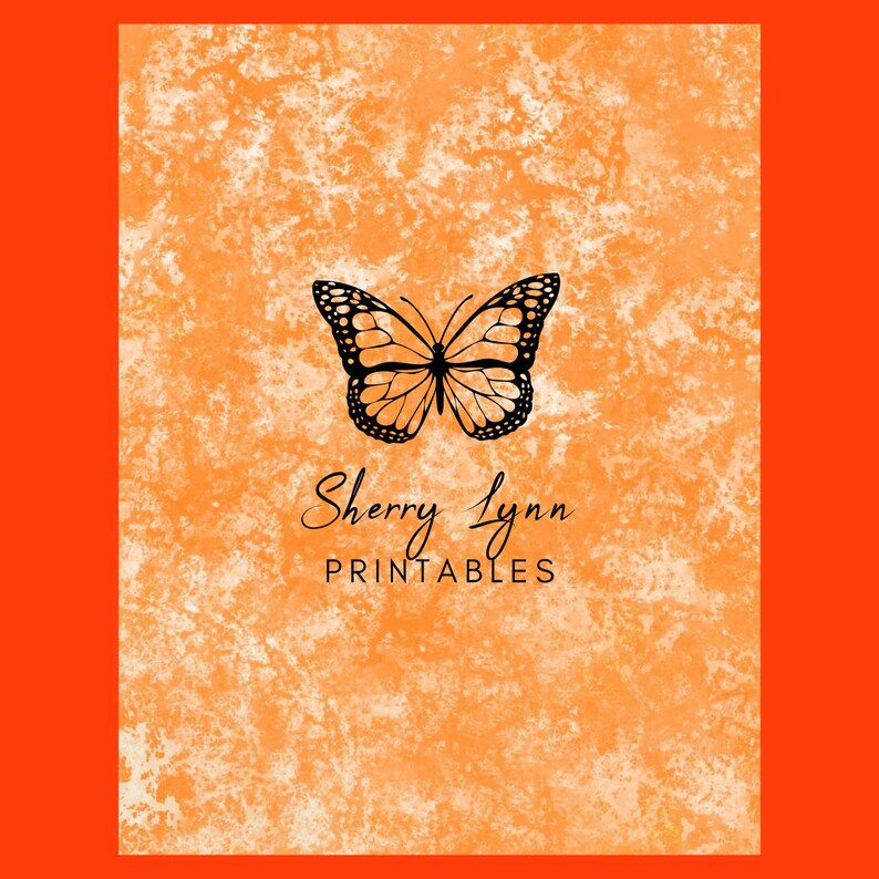 Orange Crush Printable Junk Journaling Scrapbook Paper JPG and PDF 8 ...