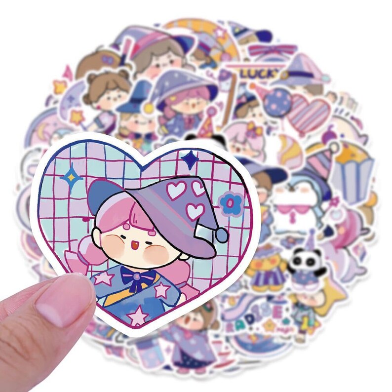 50 PCS Cute Witch Sticker Pack Kawaii Halloween Sticker - Etsy