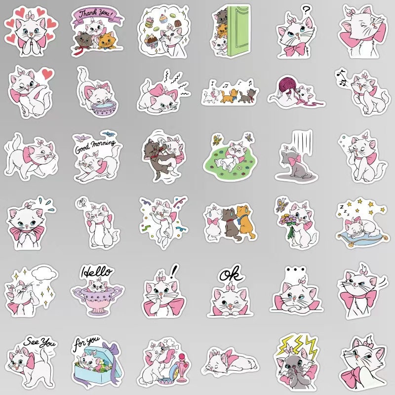 40 PCS Marie Aristocats Sticker Pack Kawaii Sticker - Etsy