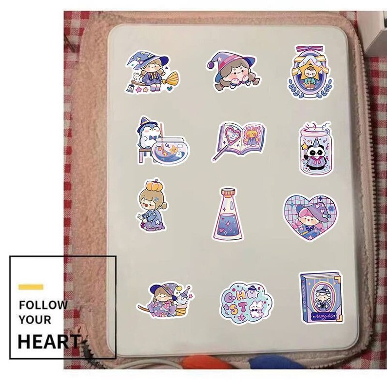 50 PCS Cute Witch Sticker Pack Kawaii Halloween Sticker - Etsy