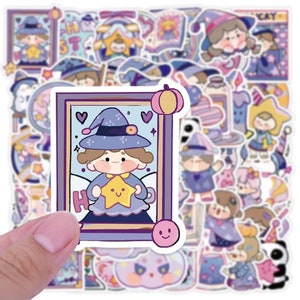 50 PCS Cute Witch Sticker Pack | Kawaii Halloween Sticker | Anime Girl ...
