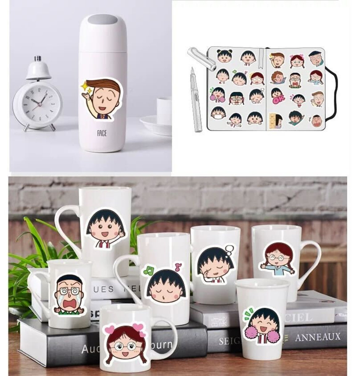 40 PCS Chibi Maruko Chan Sticker Pack | Kawaii Sticker | Journaling ...