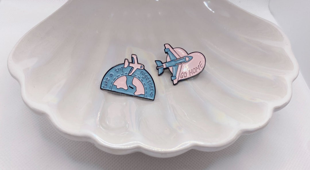 Travel Flight Enamel Pins Airplane Pins Take a Trip Together Go Home ...