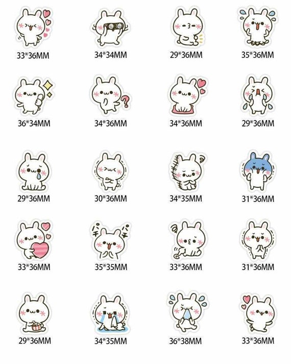 Embellishments Cute Rabbit Laptop Decoration Phone Journaling Diary ...