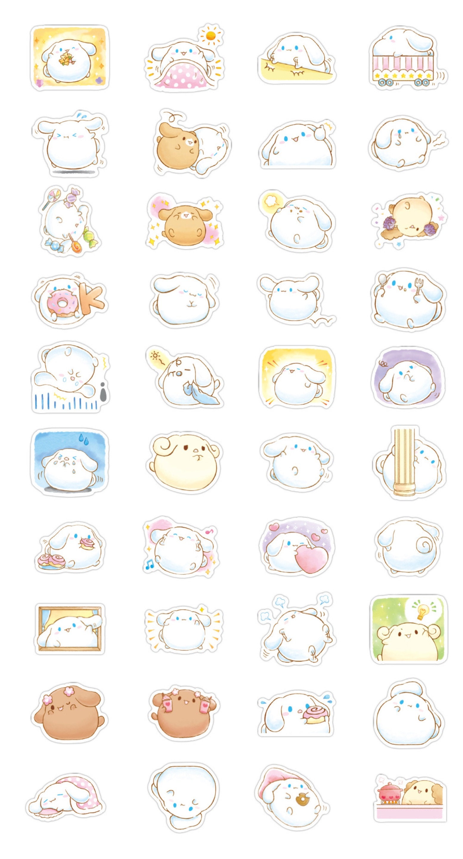 40 PCS Cute Rabbit Sticker Pack Kawaii Sticker Journaling - Etsy