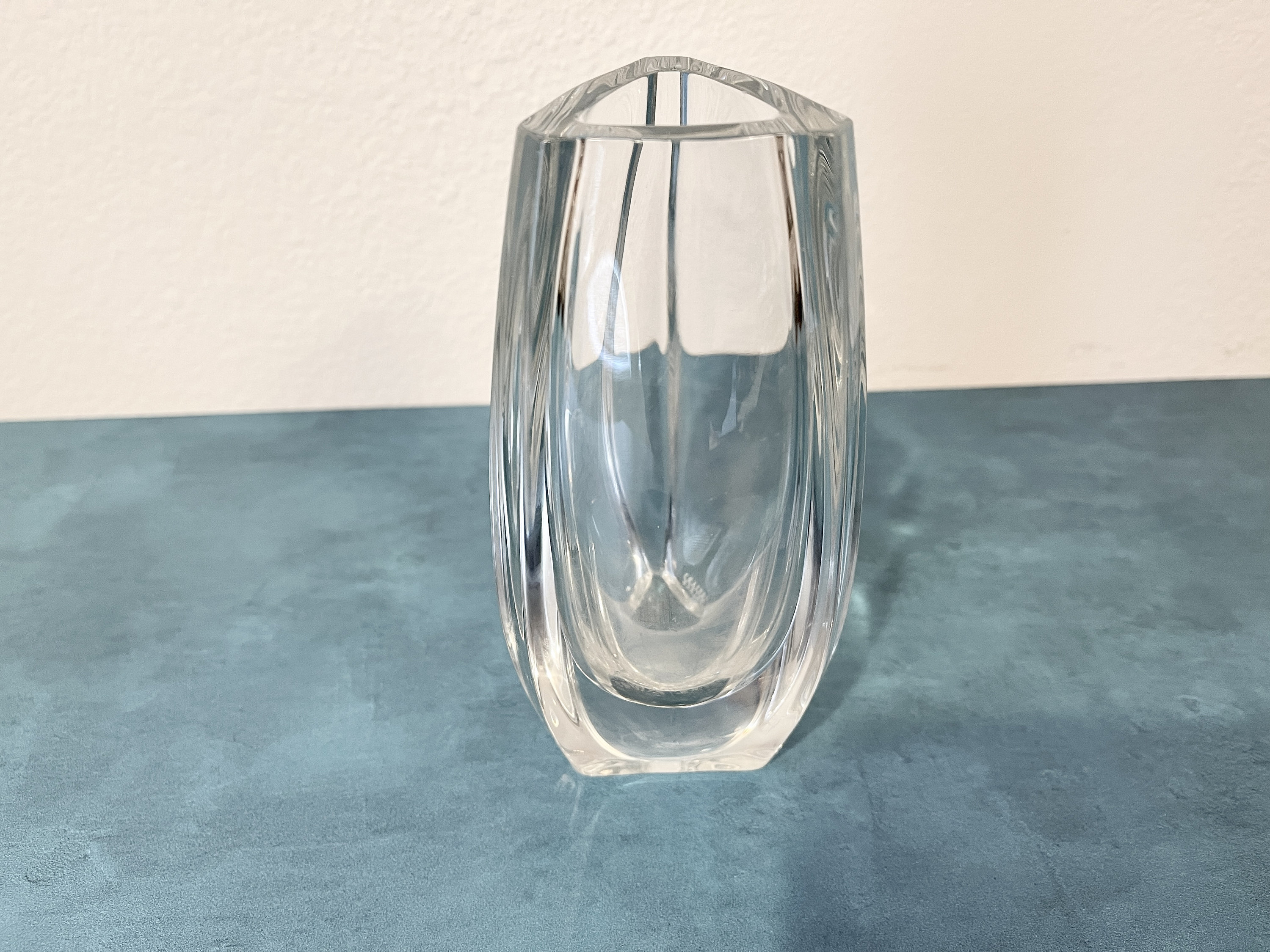Baccarat Crystal Art Glass Triangle Vase, Art Glass, Baccarat Art Glass ...