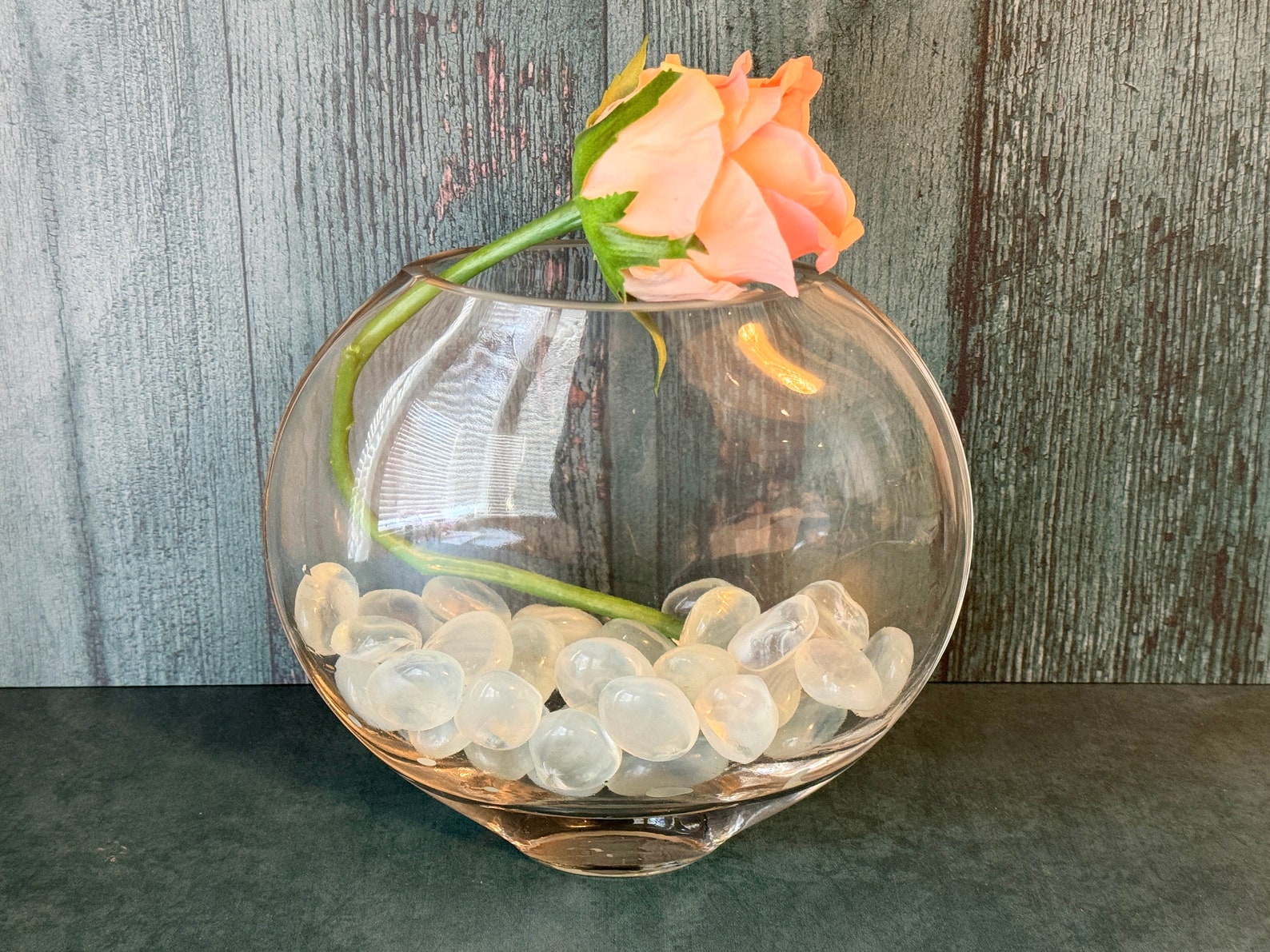 Clear Glass Moon Vase, Glass Flower Vase, Clear Flower Vase, Moon Shape ...