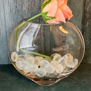 Clear Glass Moon Vase, Glass Flower Vase, Clear Flower Vase, Moon Shape ...