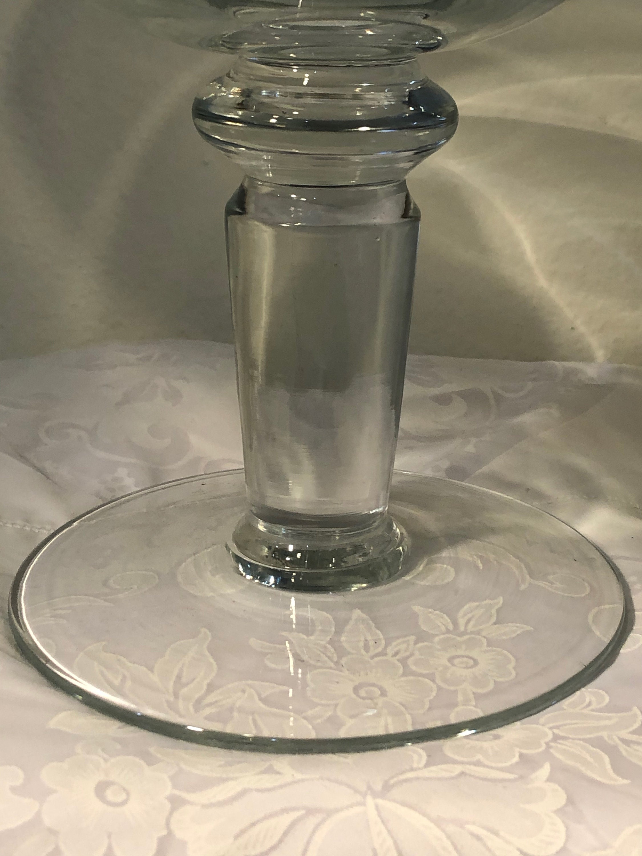 Glass Serving Platter, Dessert Pedestal Stand, Crystal Pedestal Cake ...