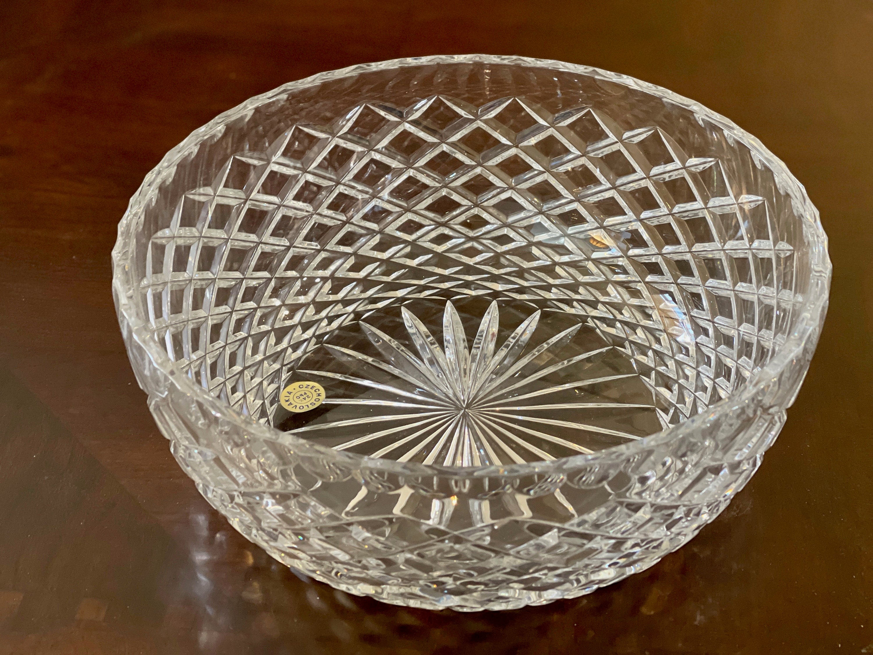 Cut Crystal Bowl, Crystal Serving Bowl 10" , Lead Crystal Bowl ...