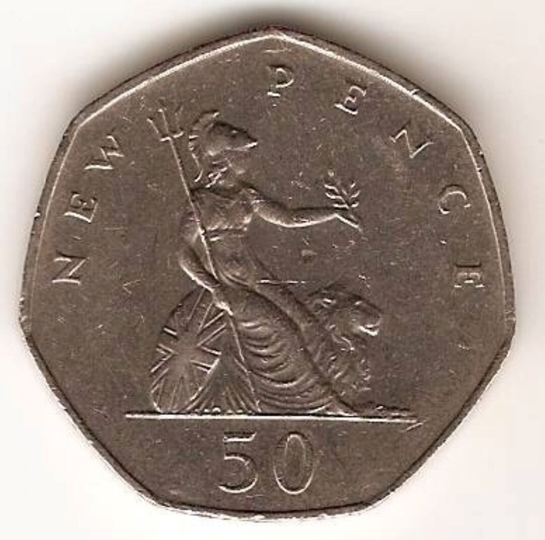 1977 Old Large 50 Pence Coin - Etsy