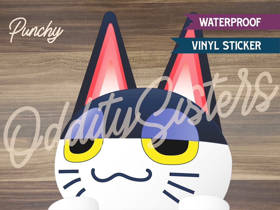 Punchy ACNH Peeker Sticker Decal Animal Crossing Peek A Boo Sticker ...