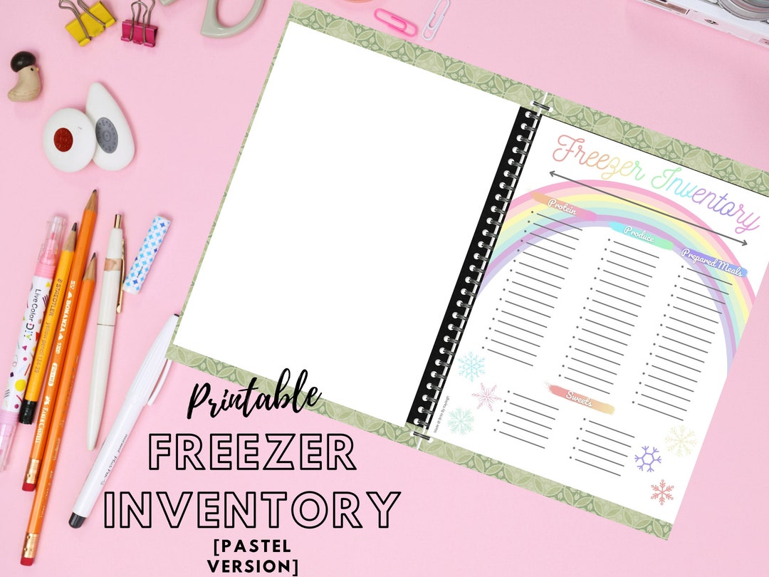 Pastel Printable Freezer Inventory, Meal Planner, Instant Digital ...