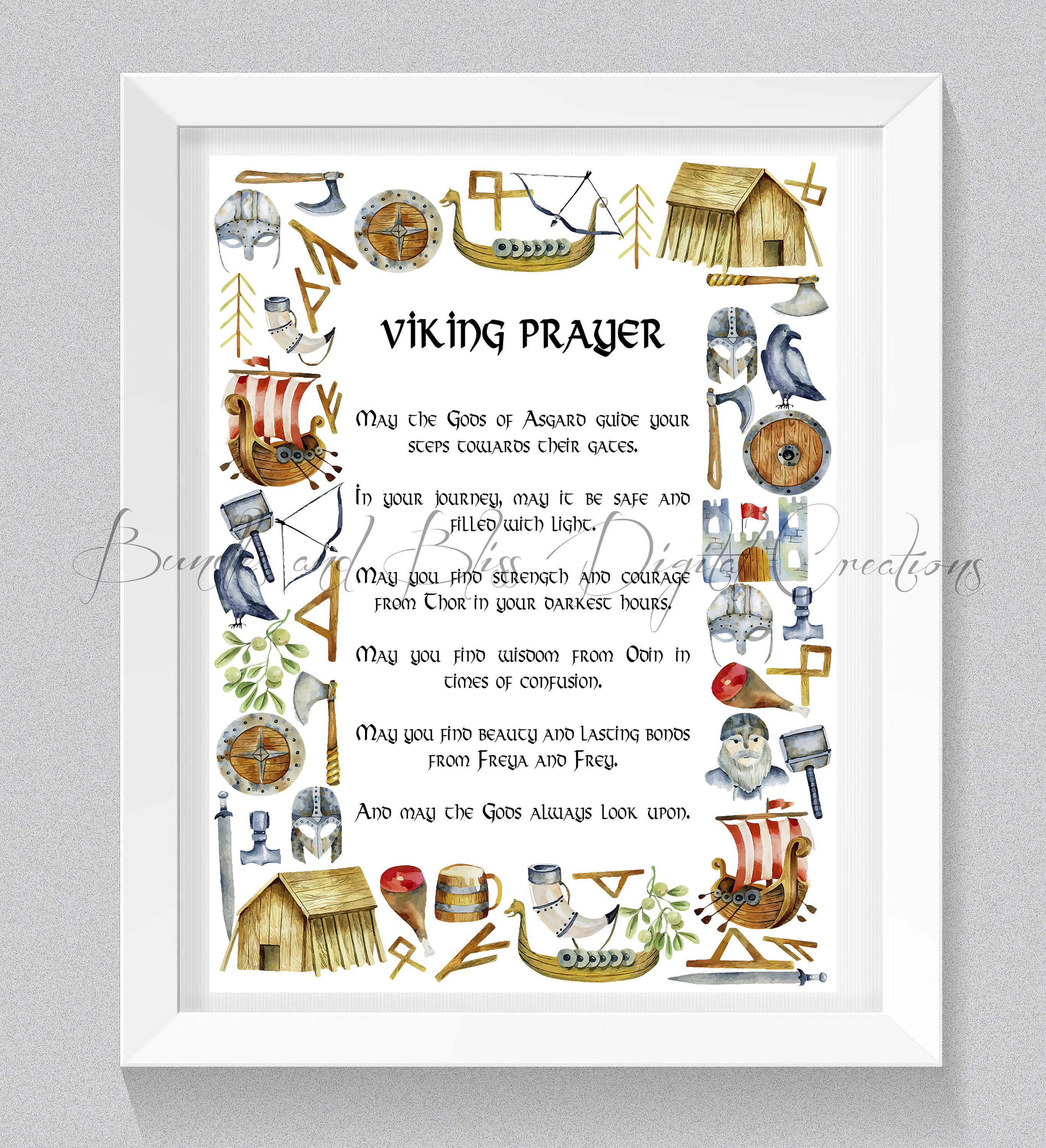 Viking Inspired Nursery Art,shield Maiden,baby Nursery,digital Art ...