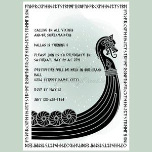 Viking Party Invitation, Viking Kids Birthday Party, Viking Invitation ...