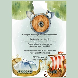 Viking Party Invitation, Viking Kids Birthday Party, Viking Invitation ...