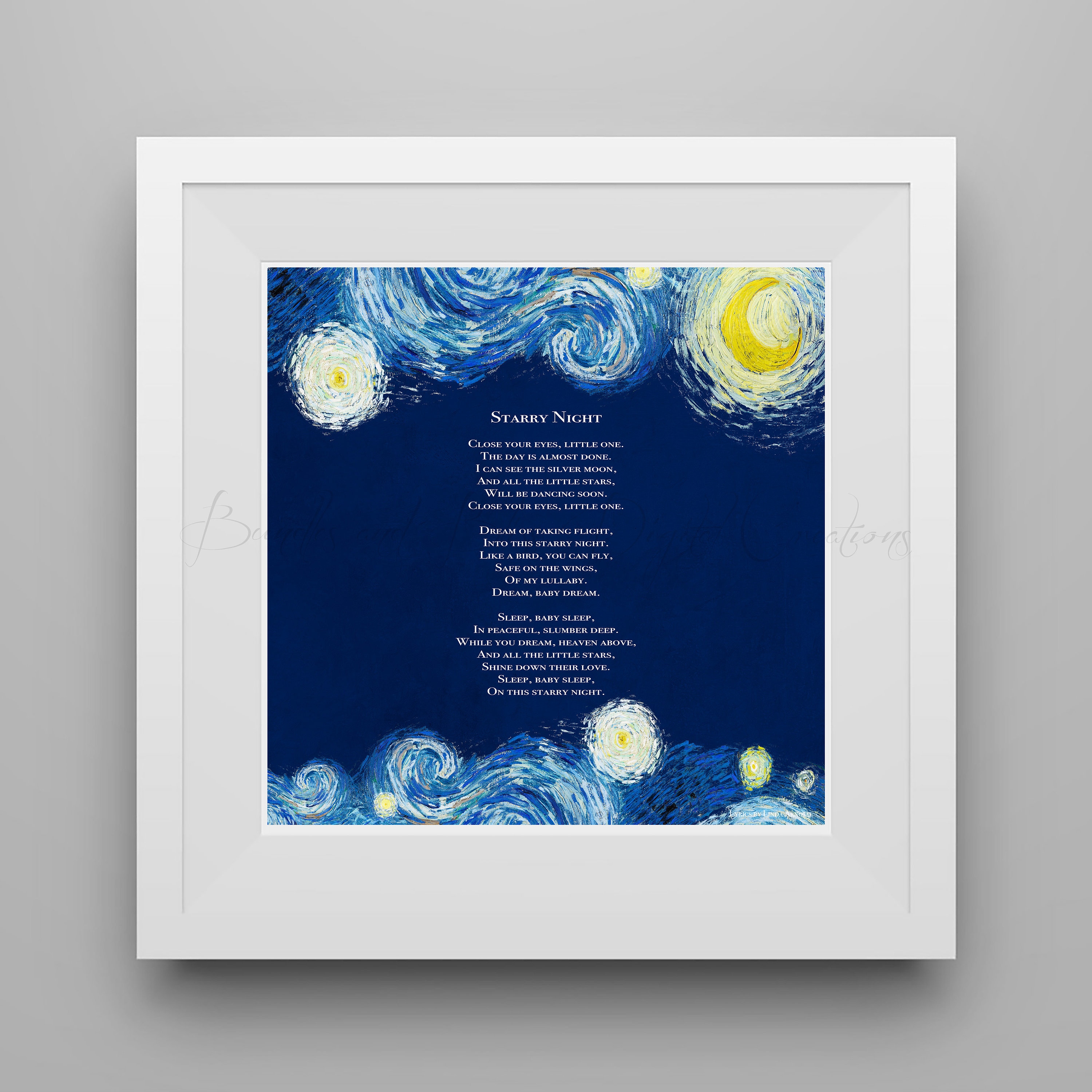 Starry Night, Lullaby, Van Gogh Style, Blue Starry Night,baby Nursery ...