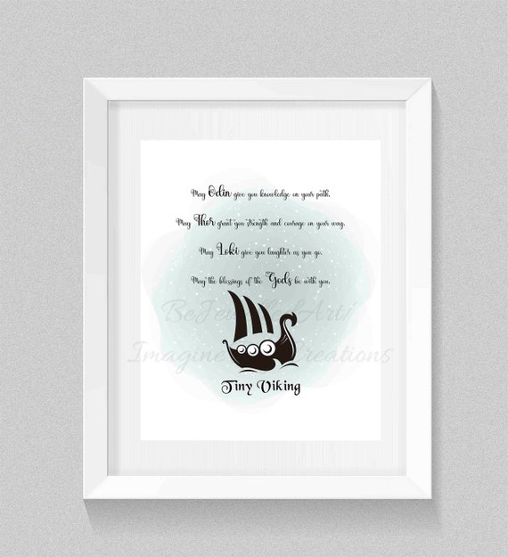Viking Thor Odin Loki Baby Shower Baby Blessing Prayer | Etsy