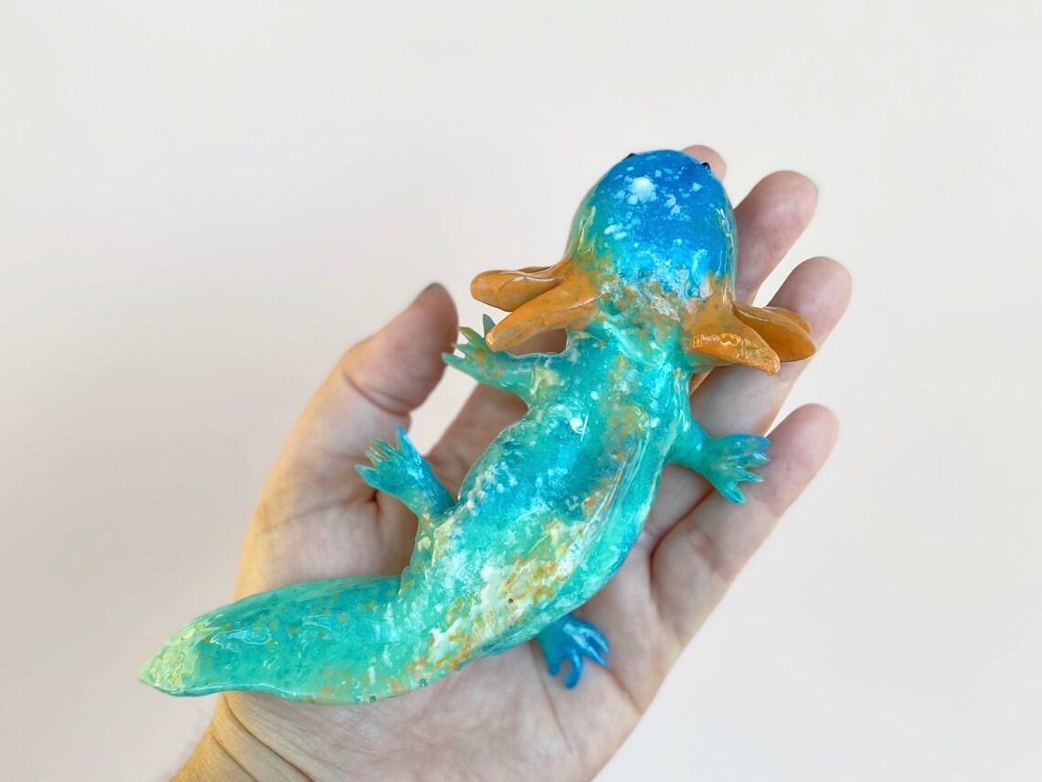 Blue Axolotl Axolotl Silicone Axolotl Mud Puppy Water | Etsy Singapore