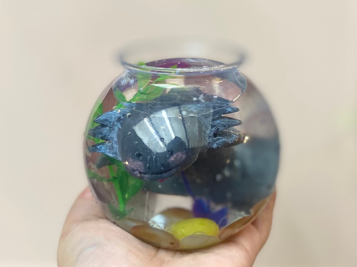 Black Axolotl Axolotl Silicone Axolotl Mud Puppy Water - Etsy