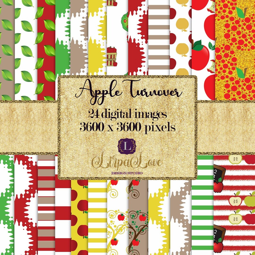 Apple Turnover Digital Paper, Apple Backgrounds, Apple Themed Papers ...