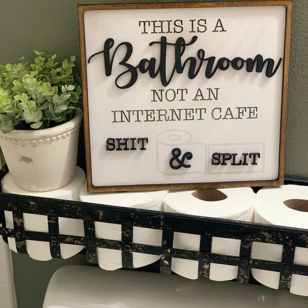 Shit and Split Sign - Etsy