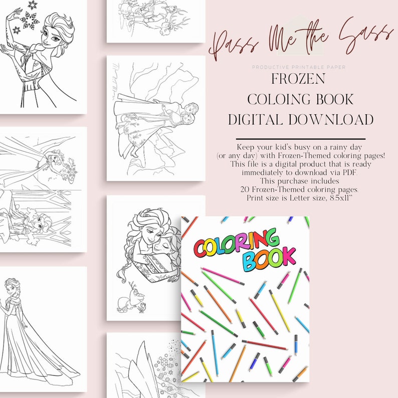 20 Pages INSTANT PRINTABLE DOWNLOAD - Children's Coloring Book With ...