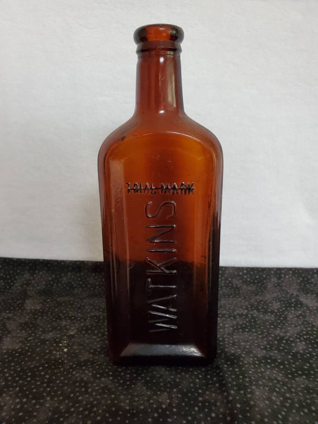 Vintage Apothecary Bottle, Watkins Trial Mark Tall Amber Bottle ...