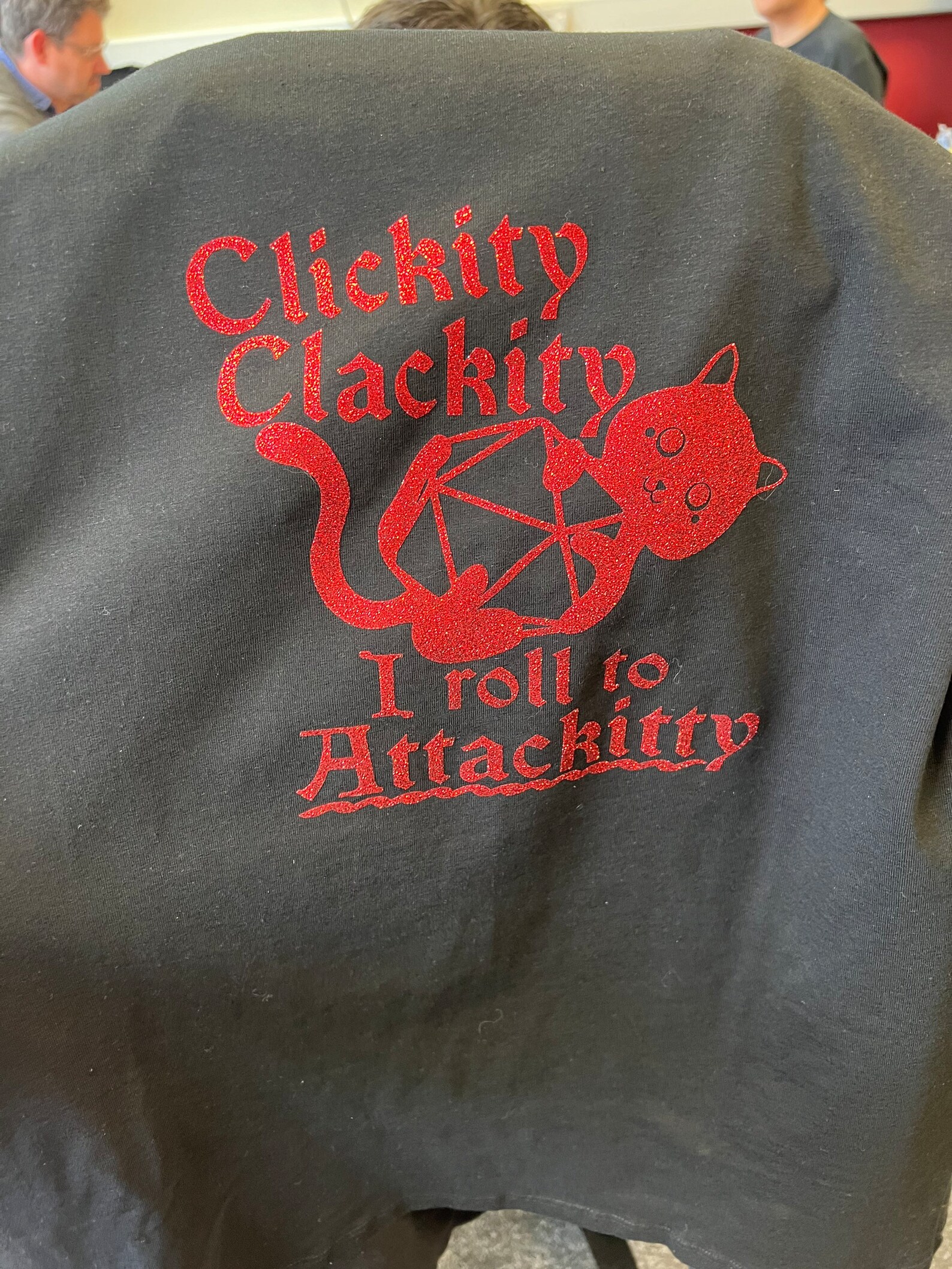 Clickity Clackity I Roll to Attackitty Red and Black Glitter - Etsy