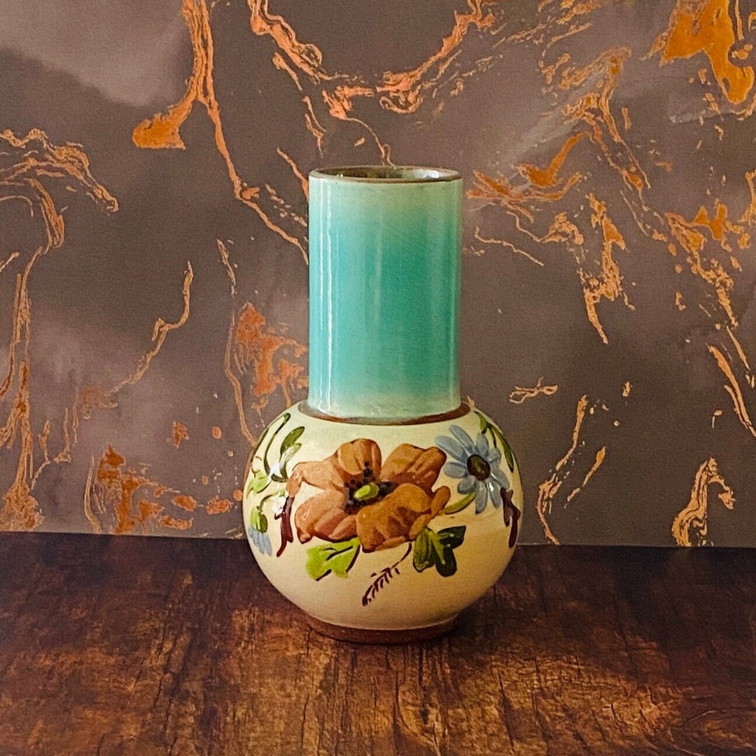 Watcombe Torquay Pottery Shelf Vase Terra Cotta Handpainted 1900s ...