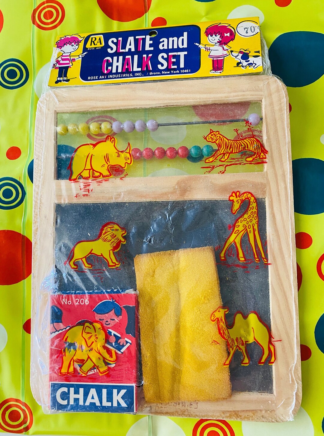 Vintage 60's Child's Slate & Chalk Board Abacus Toy NOS - Etsy