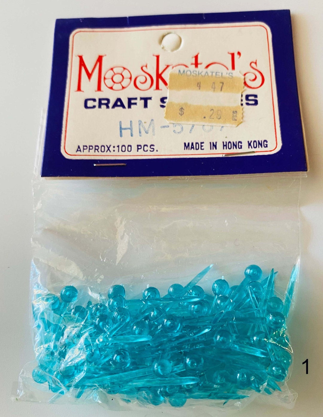 Vtg BLUE MINIATURE Bulb Pinlight Orb Push Pins for Craft Projects or ...