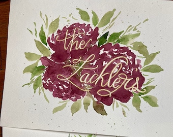 Custom Watercolor Name Sign - Etsy